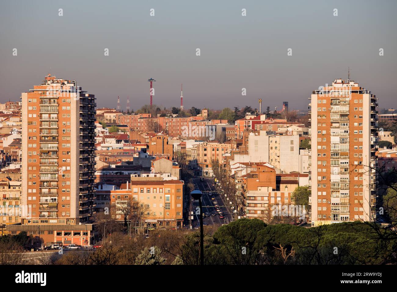 Block of flats and apartment buildings in the city of Madrid, Spain ...
