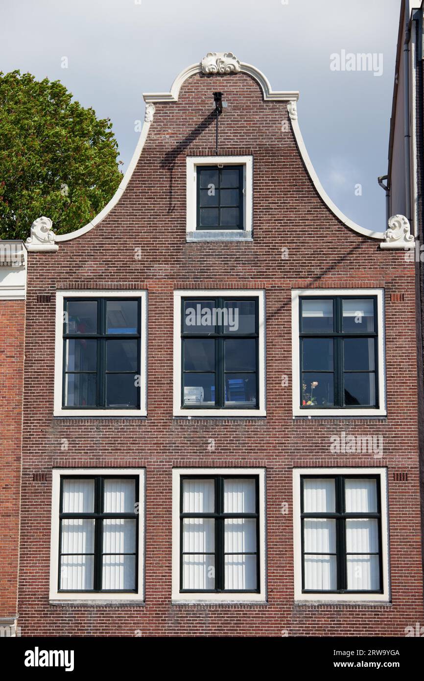 Bell gable of a historic house in Amsterdam, Holland, Netherlands Stock ...