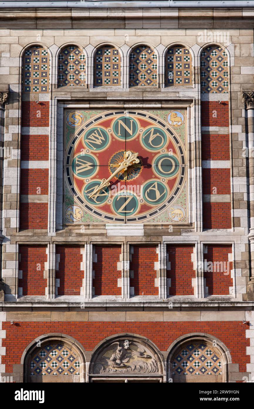 Weather vane on a tower of the Amsterdam Central Train Station, showing ...