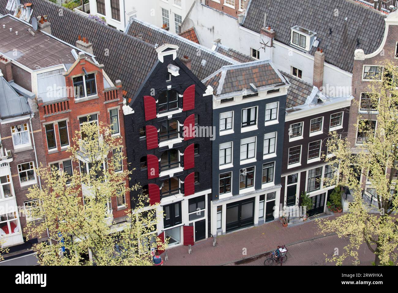 Dutch style row houses in Amsterdam, Holland, Netherlands, view from ...