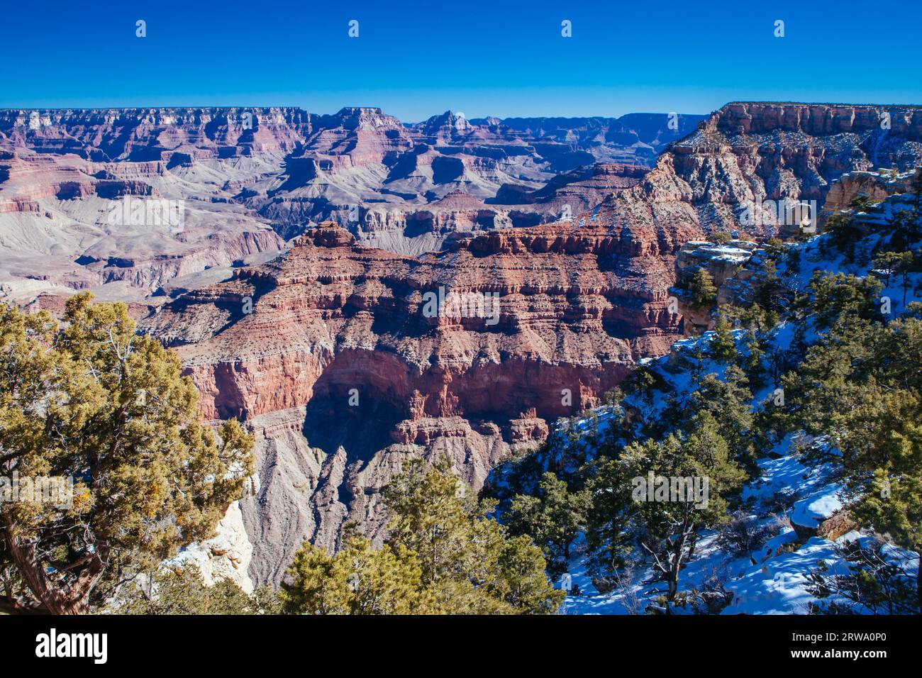 Daytime stunning views in winter around Grandview Point in Grand Canyon ...