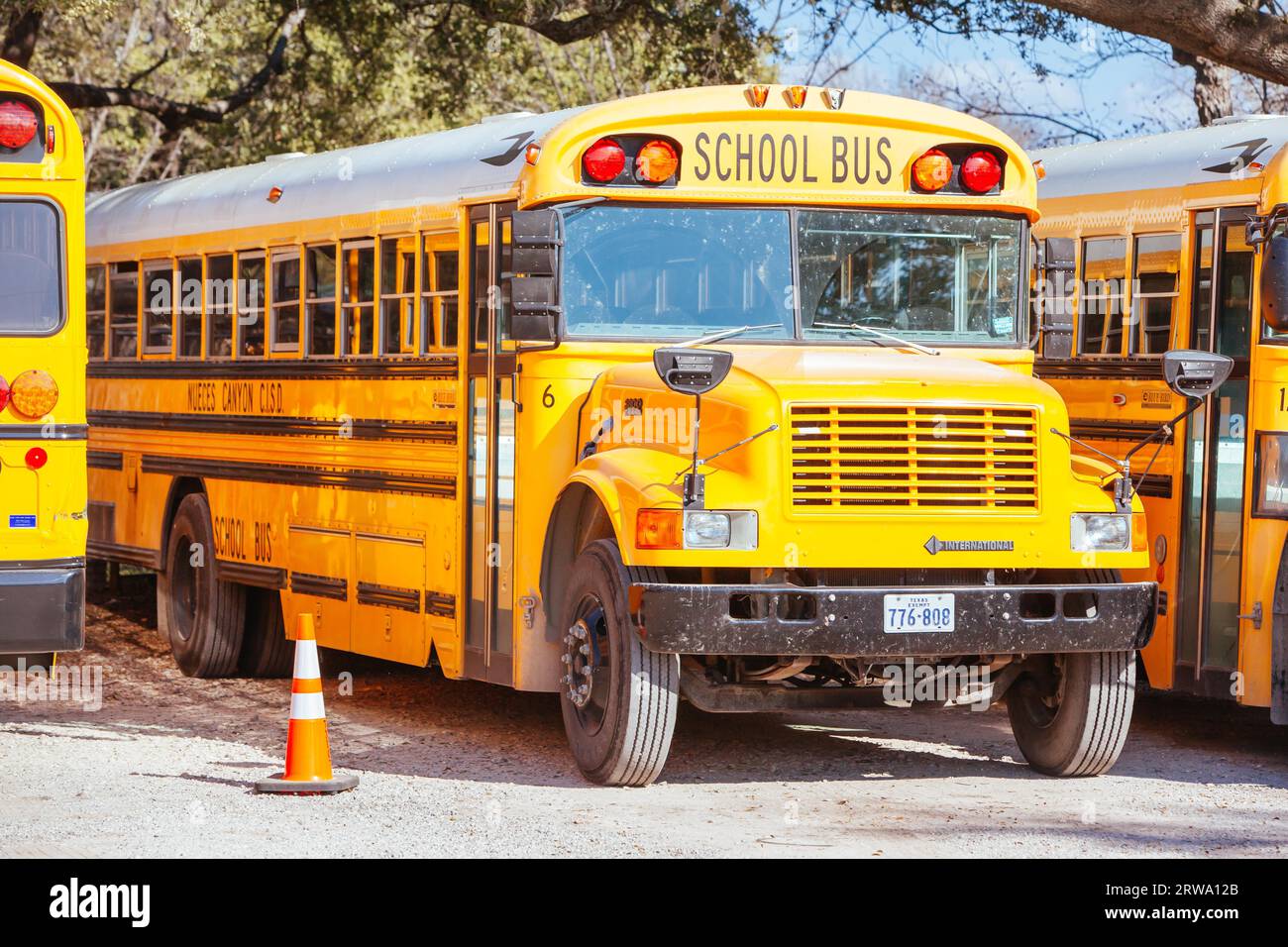 School bus parking hi-res stock photography and images - Alamy
