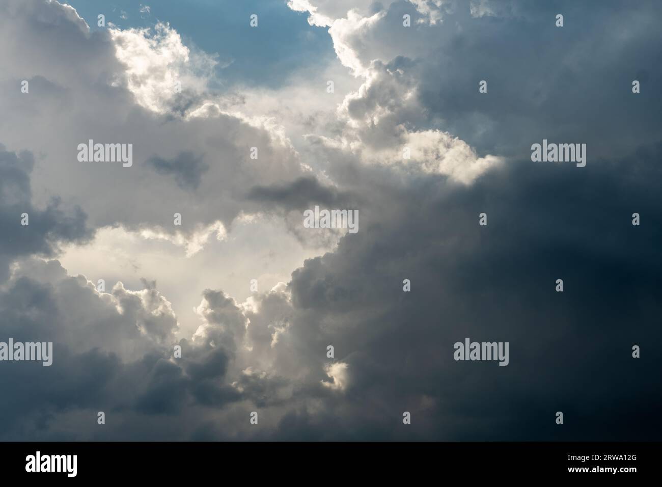 Dramatic sky with grey clouds over the city before the storm Stock ...