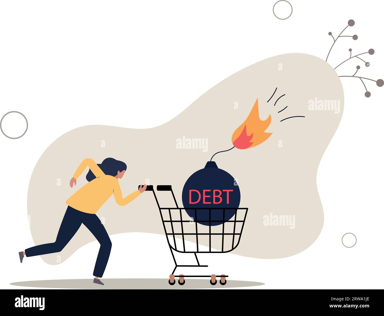 Over shopping, buy thing and pay more than revenue or income, household ...