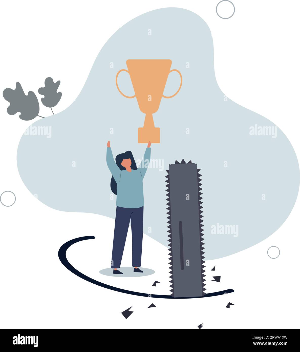 Success trap, problem with career or betrayal in business deal concept ...