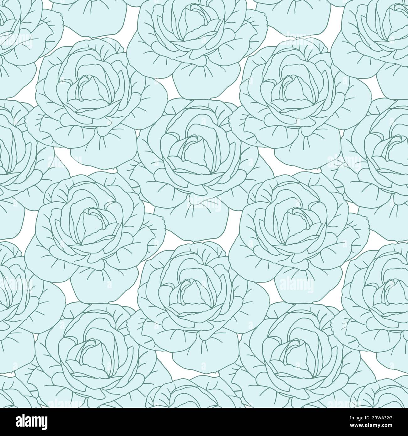 Green roses flower head seamless pattern for textile or wallpaper ...