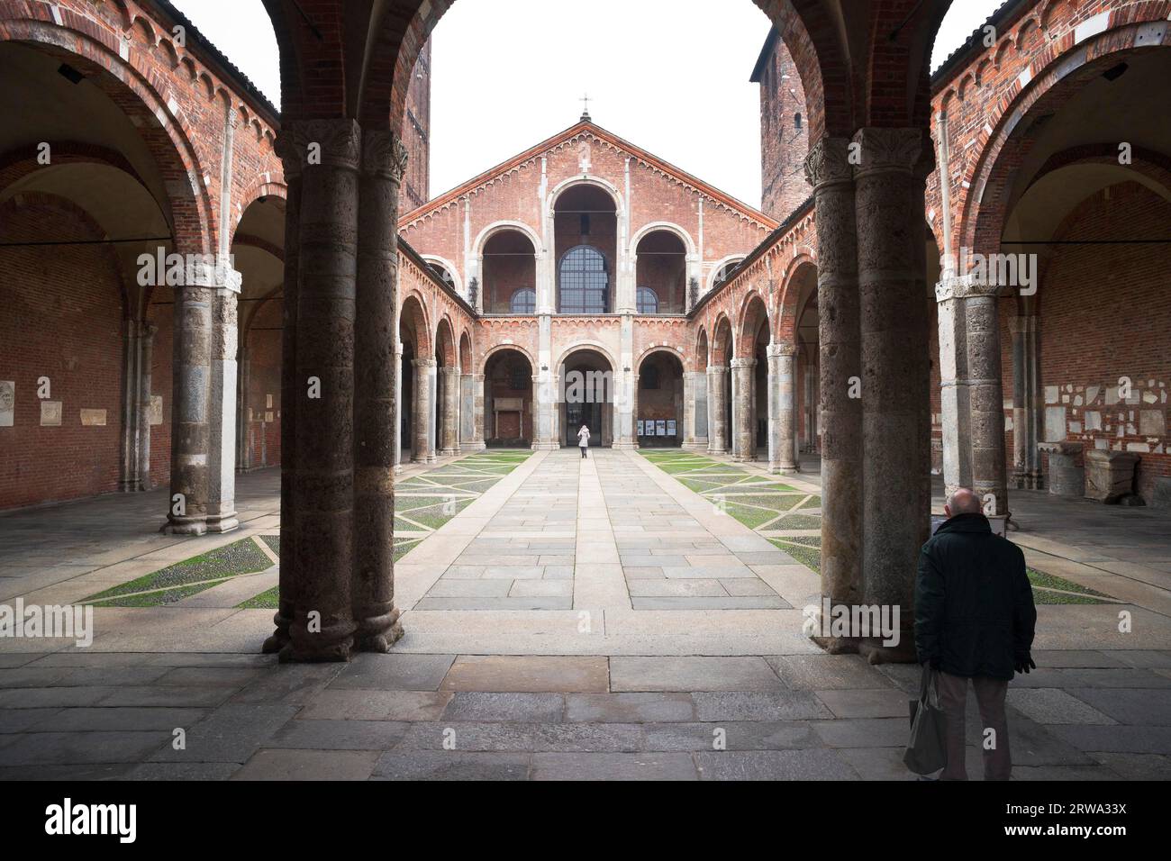 The atrium, the narthex, the Campanile dei Canonici and the Campanile ...