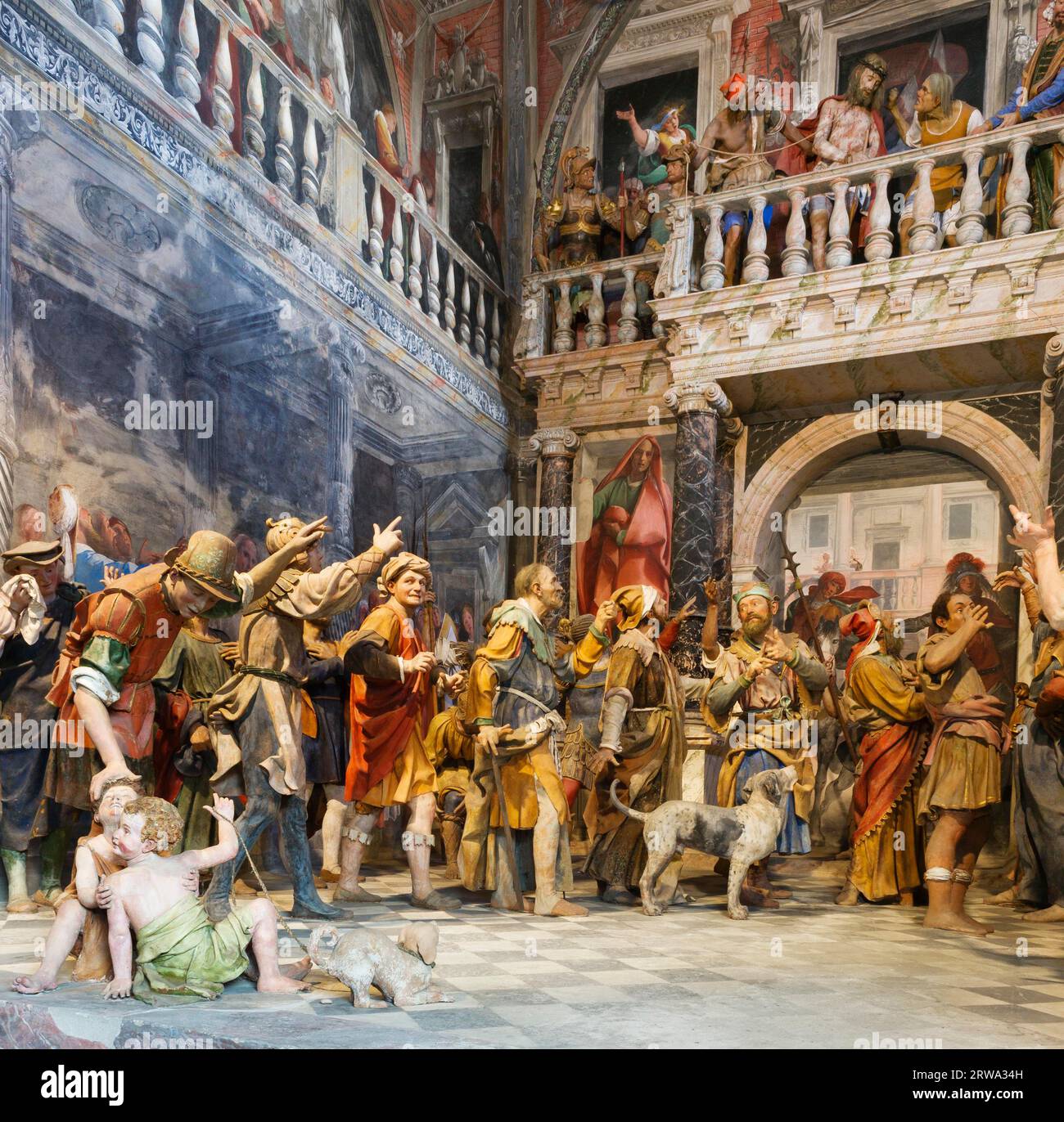 This chapel depicts the scene in which Pilate leads Christ, with the ...