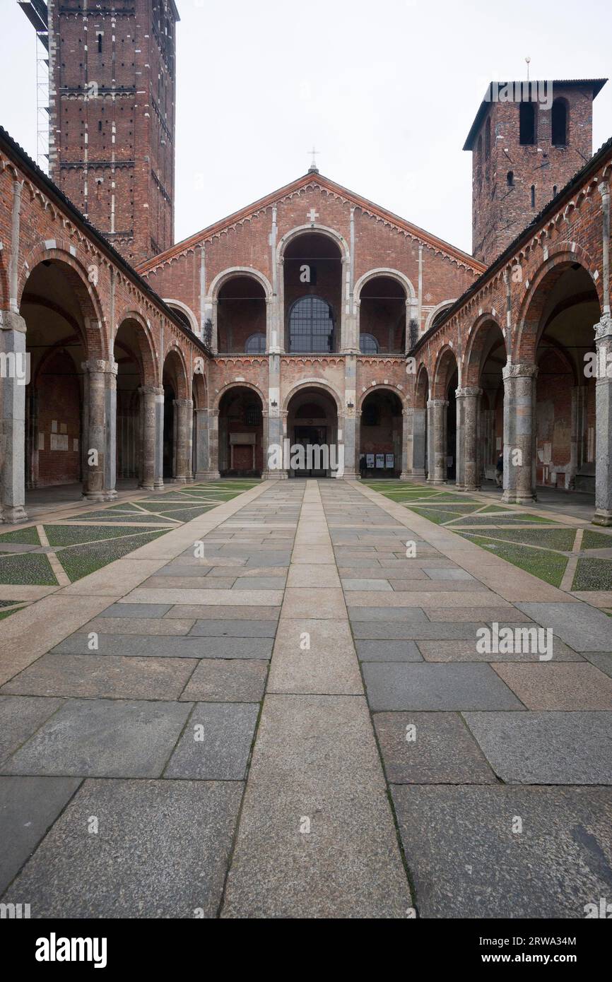 The atrium, the narthex, the Campanile dei Canonici and the Campanile ...
