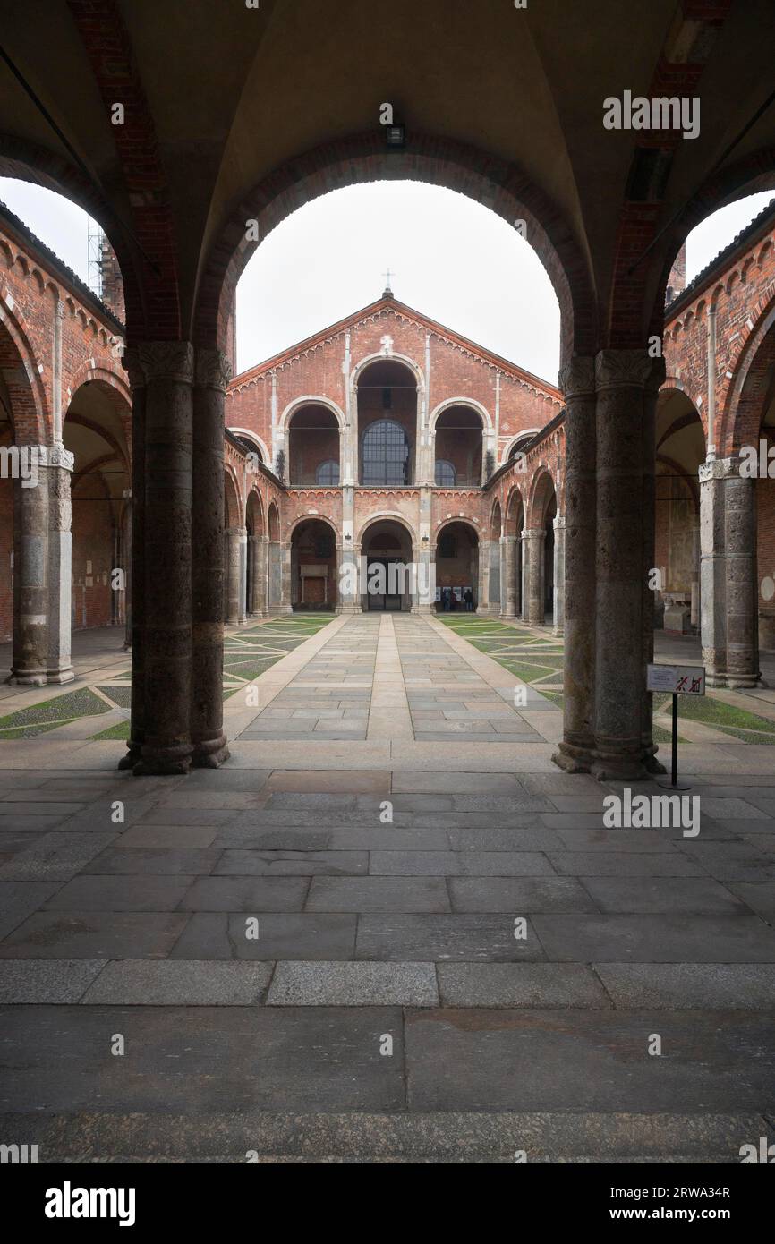The atrium and narthex of the important early Christian Romanesque ...
