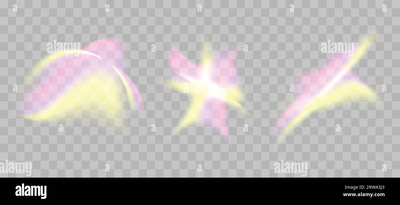 Set of color gradient overlays, pastel shapes of color refraction. Y2K ...