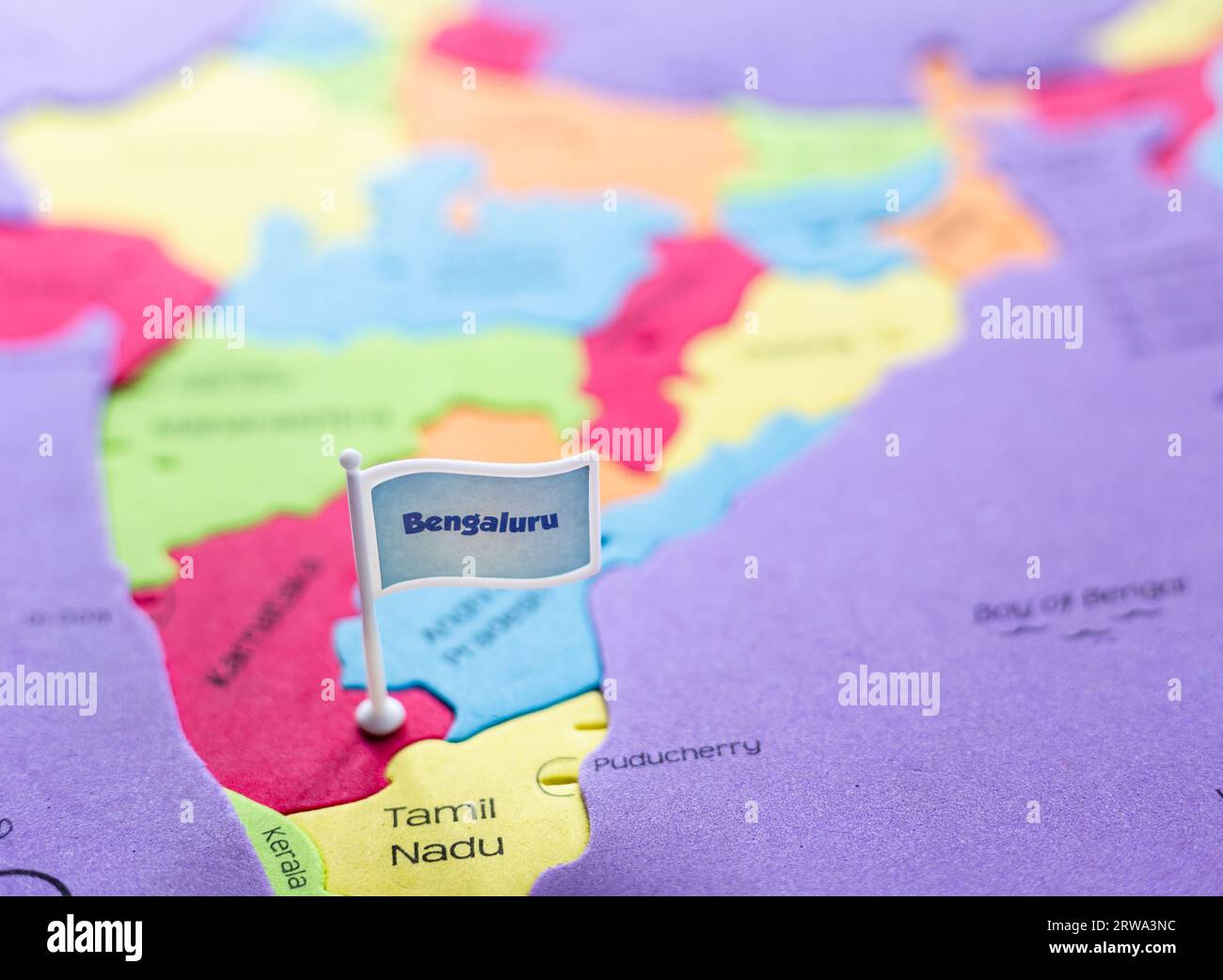 Selective focus on Bengaluru - the capital city of Karnataka on an ...