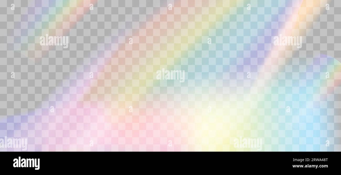 Blurred rainbow refraction overlay effect. Light lens prism effect on ...