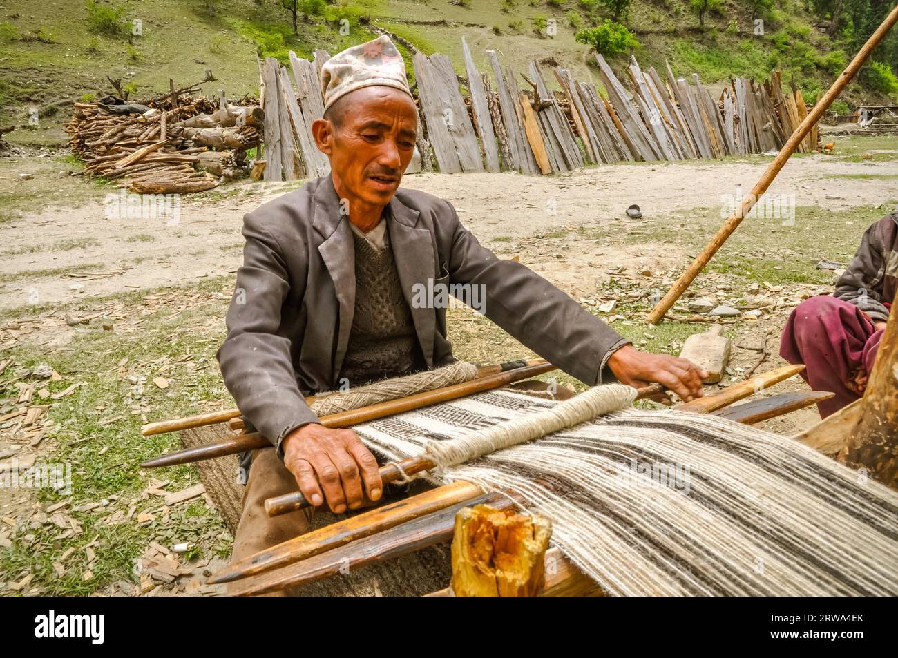 Dolpo, Nepal, circa June 2012: Native man in grey jacket and brown cap ...