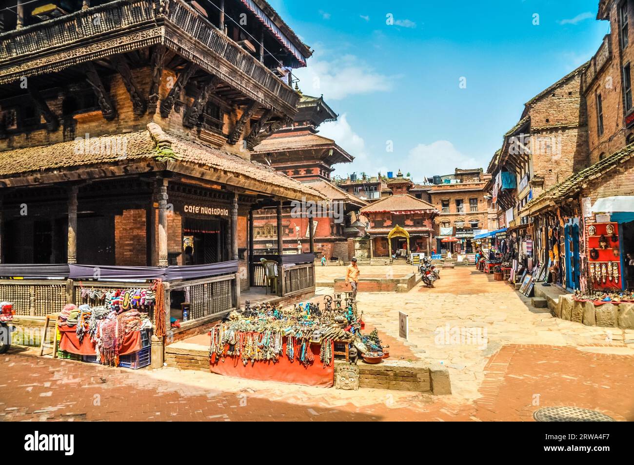 Bhaktapur, Nepal, circa June 2012: Photo of old buildings mostly made ...