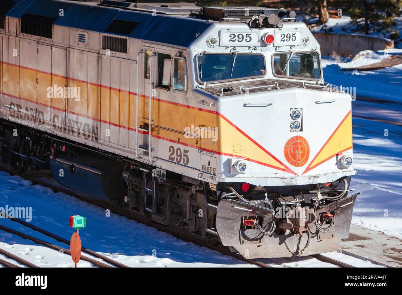 Grand Canyon, USA, February 1st 2013: Grand Canyon Railway train stands ...