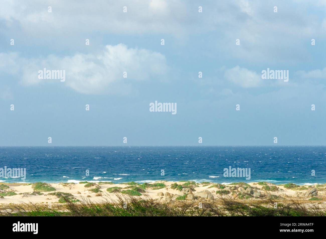 Panorama view of the turquoise Caribbean sea in Aruba Stock Photo - Alamy