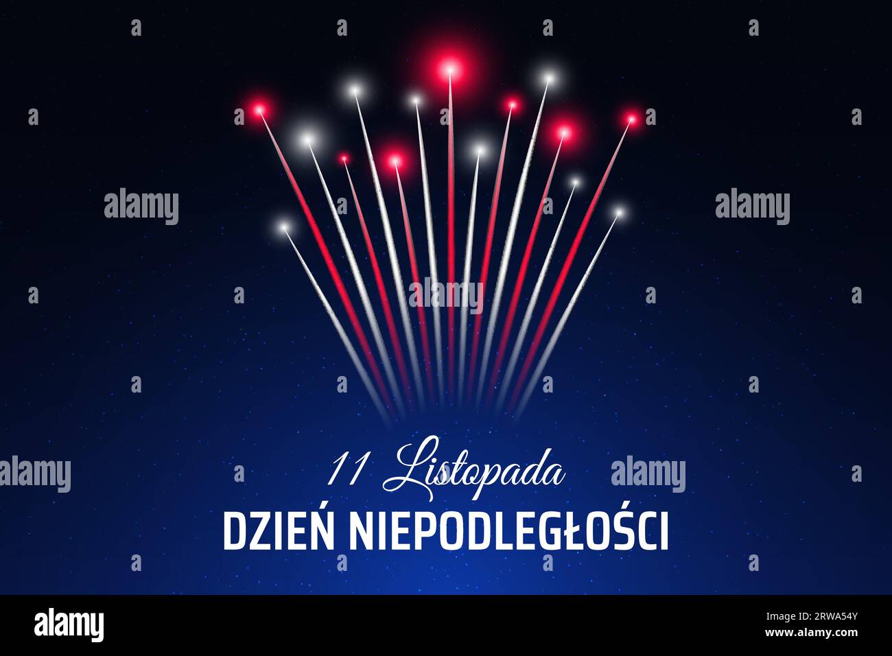 November 11th, poland independence day, Polish fireworks flag on blue ...
