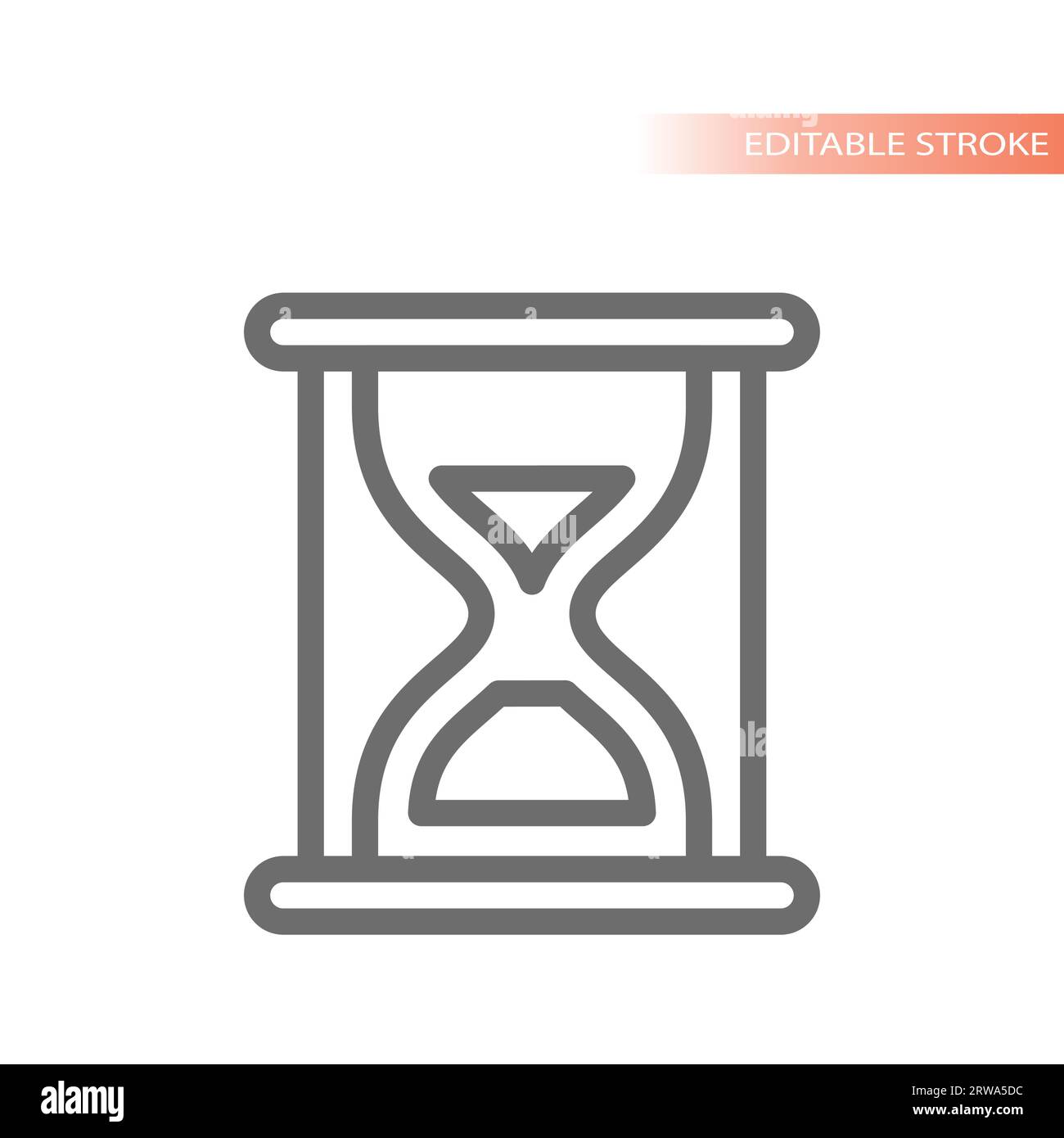 Sand clock line vector icon. Hourglass or sandglass symbol Stock Vector ...