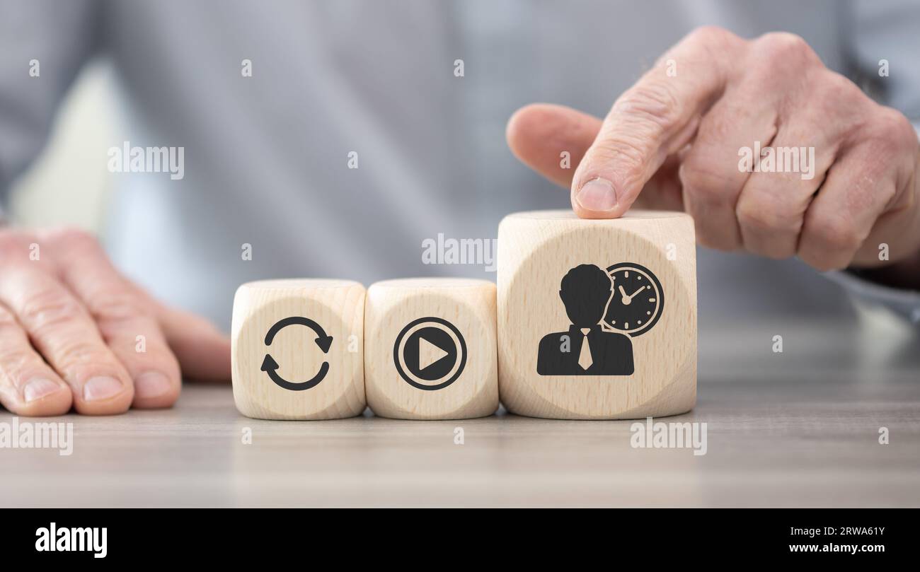 Wooden blocks with symbol of time management concept Stock Photo - Alamy