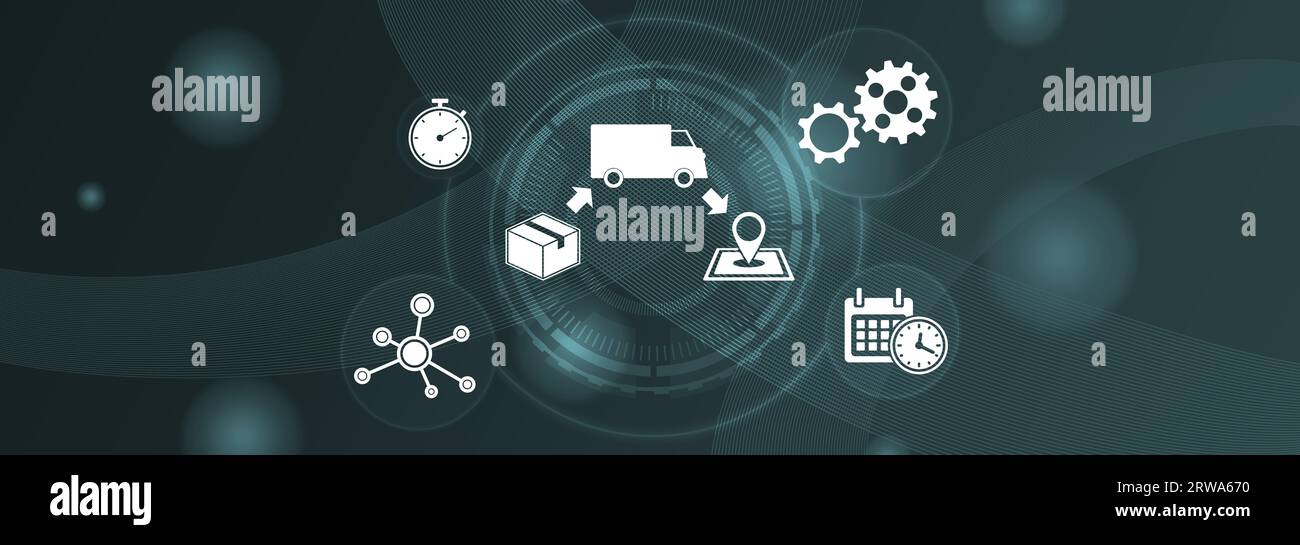 Illustration of a delivery concept Stock Photo - Alamy