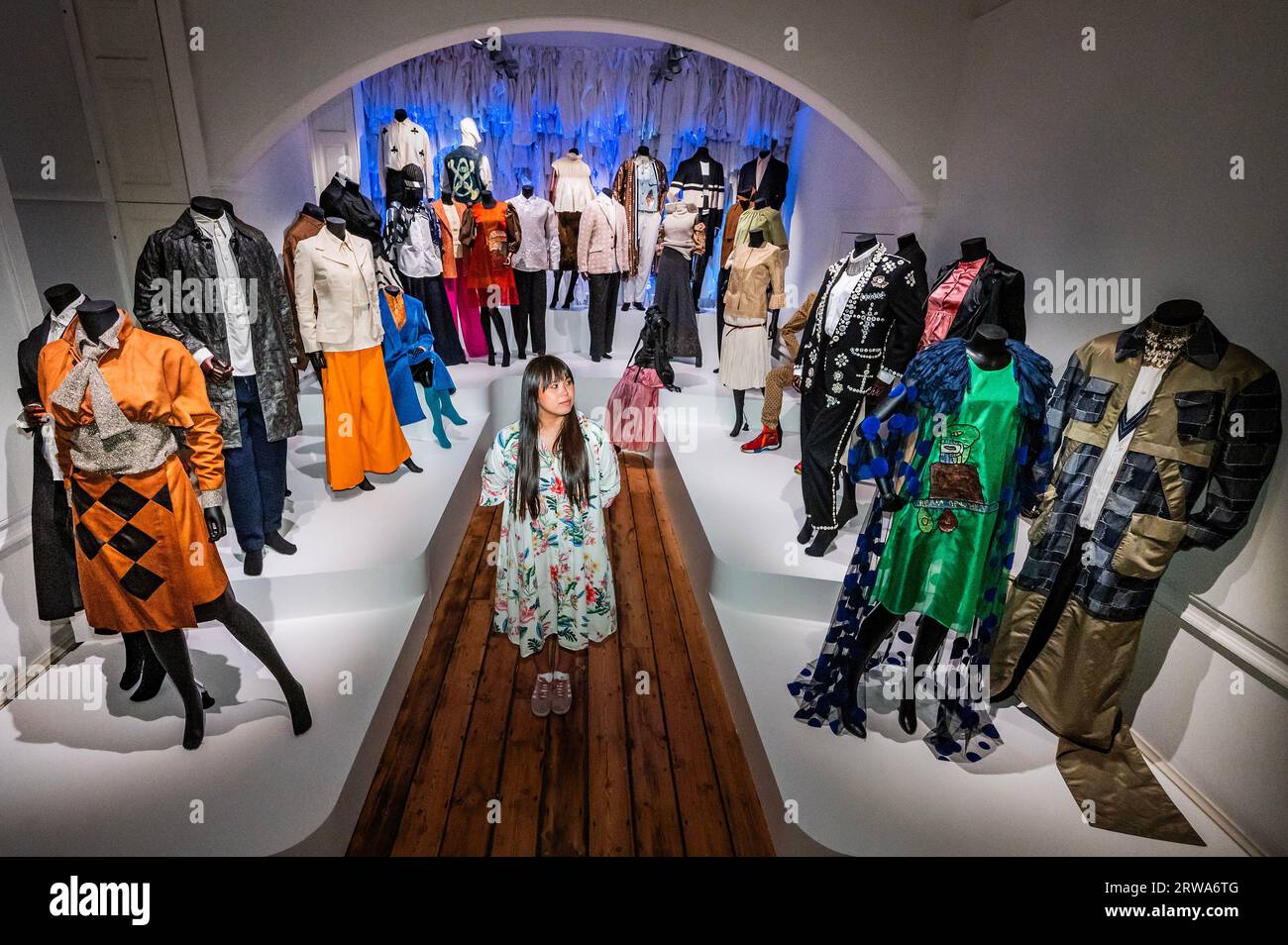 London, UK. 18th Sep, 2023. A collection of outfits created by Joe ...