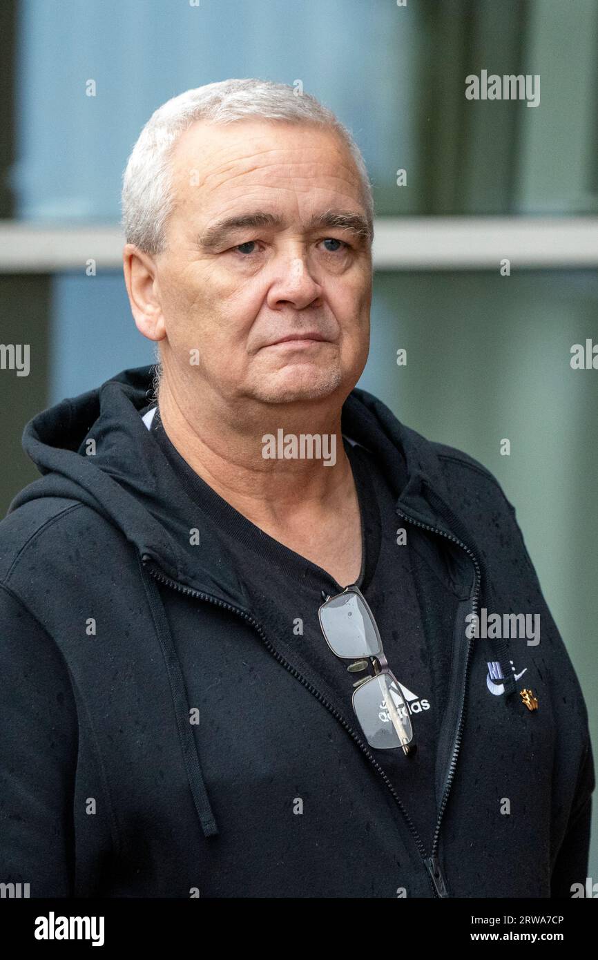 Andrew Bell, father of Lamara Bell, arrives at Falkirk Sheriff Court ...