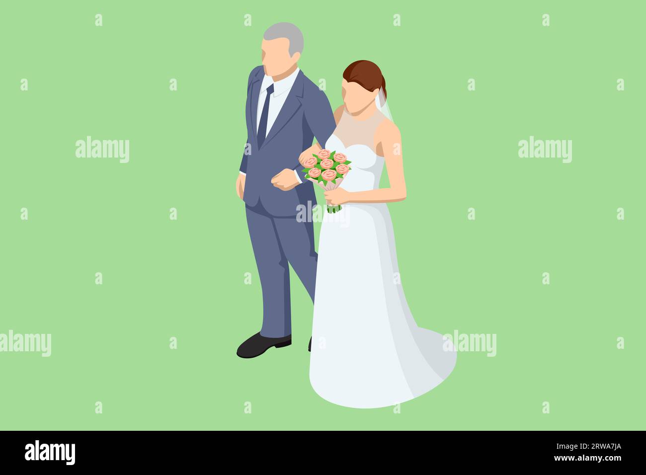 Isometric wedding couple. Marriage and family relations. Wedding ...