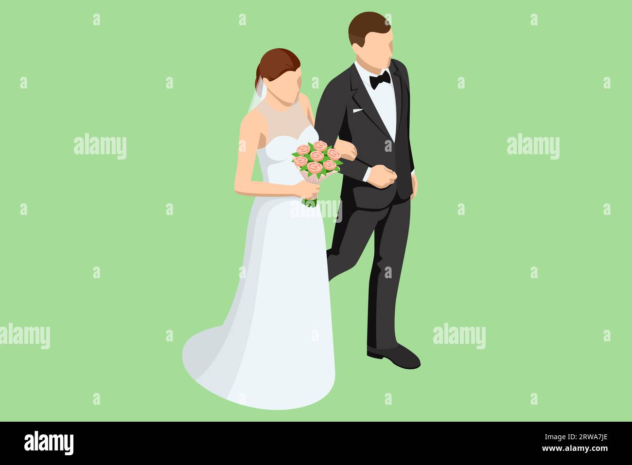 Caucasian couple wedding Stock Vector Images - Alamy