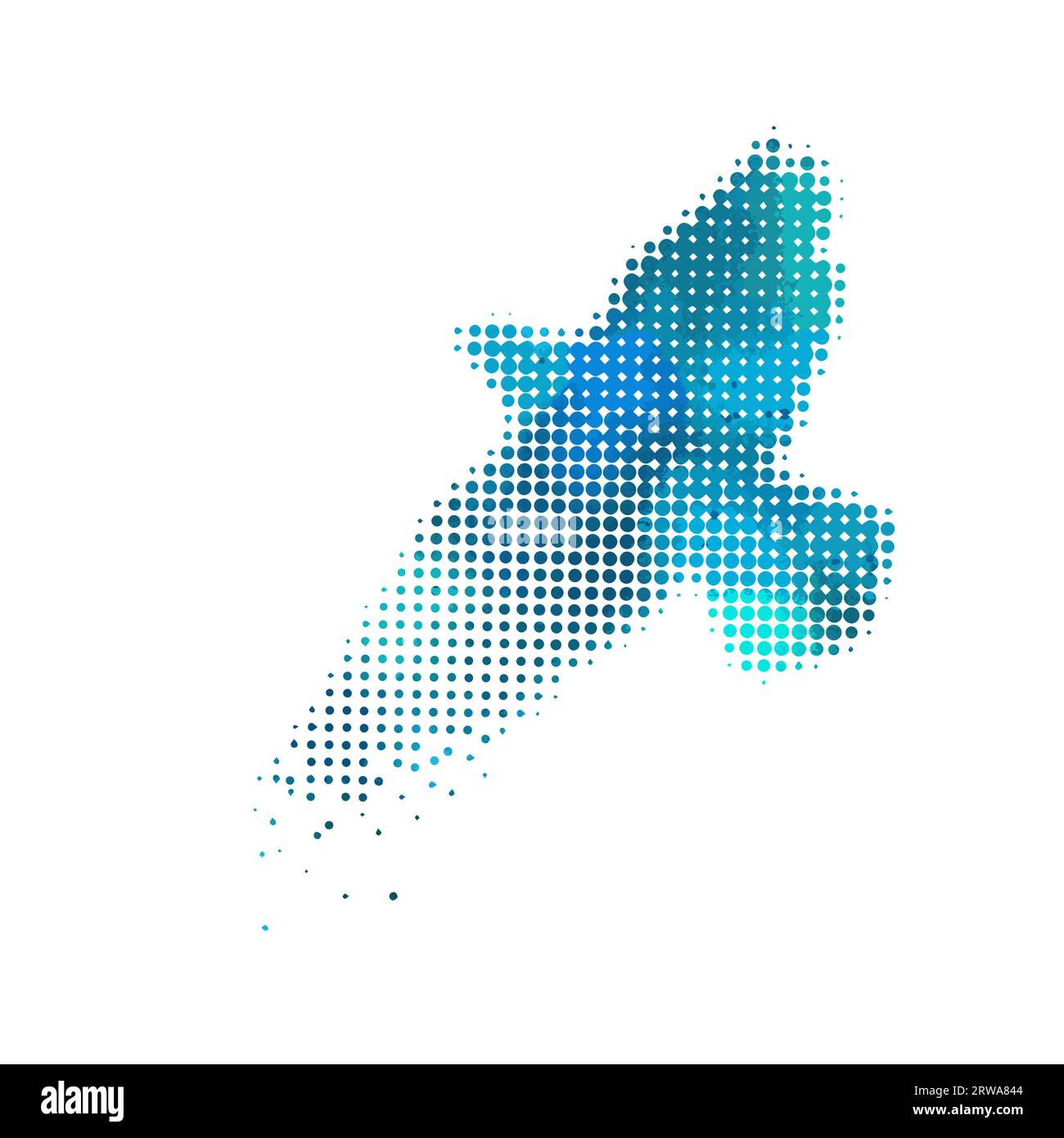 Abstract blue bird made of blue dots. Vector illustration Stock Vector ...