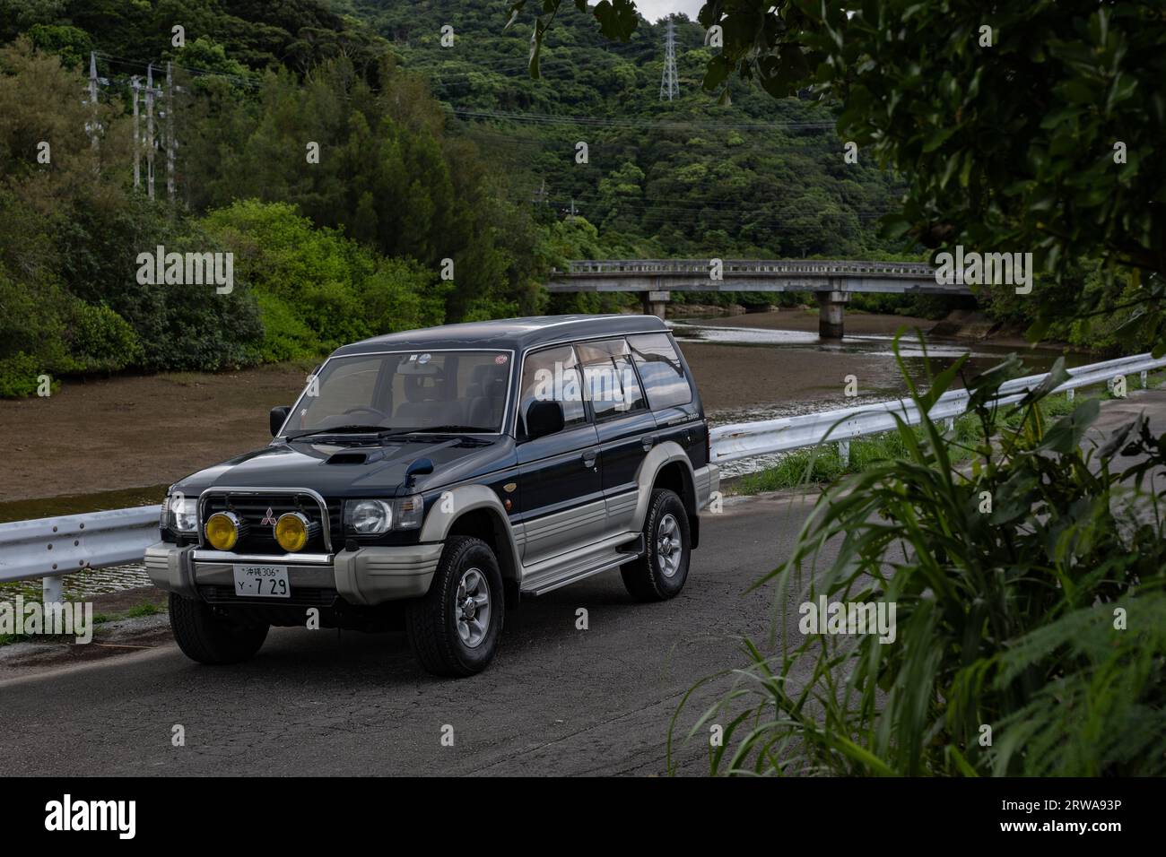 A Mitsubishi Pajero Generation 2 Limited Edition vehicle driving on a ...