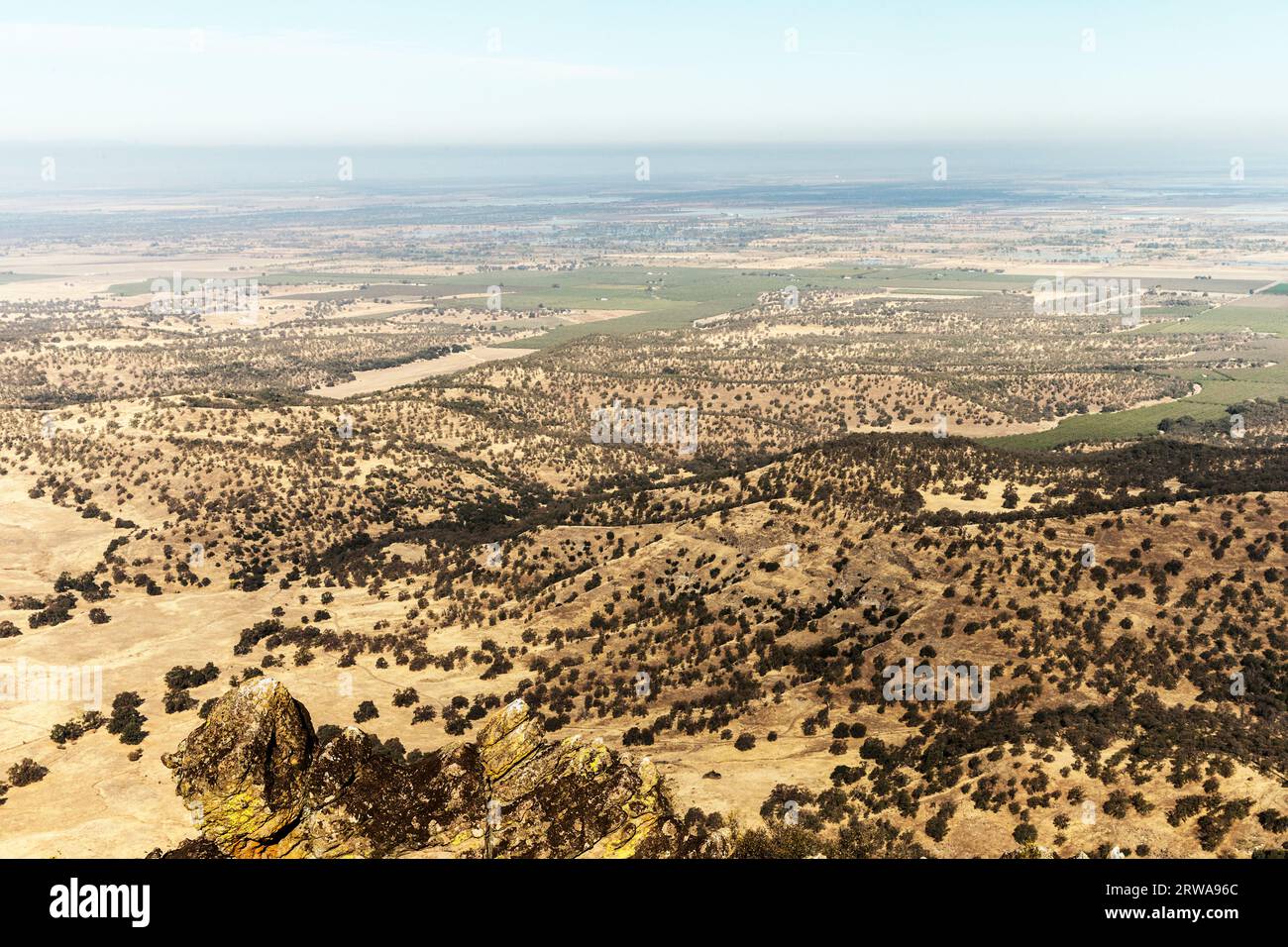 Scenic view of the Central Valley from the Sutter Buttes Stock Photo ...