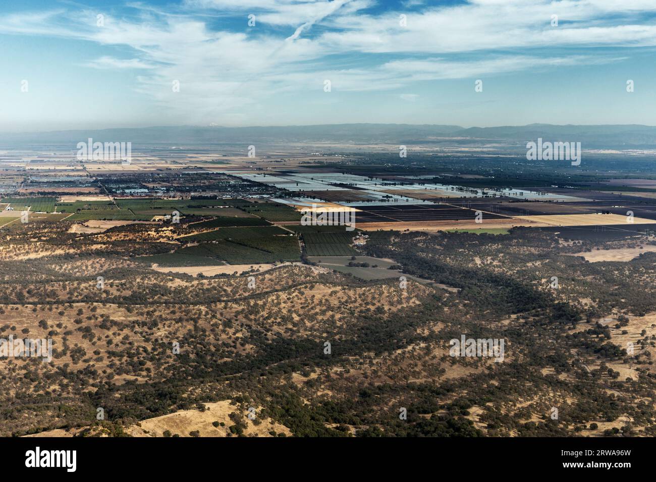 Scenic view of the Central Valley from the Sutter Buttes Stock Photo ...