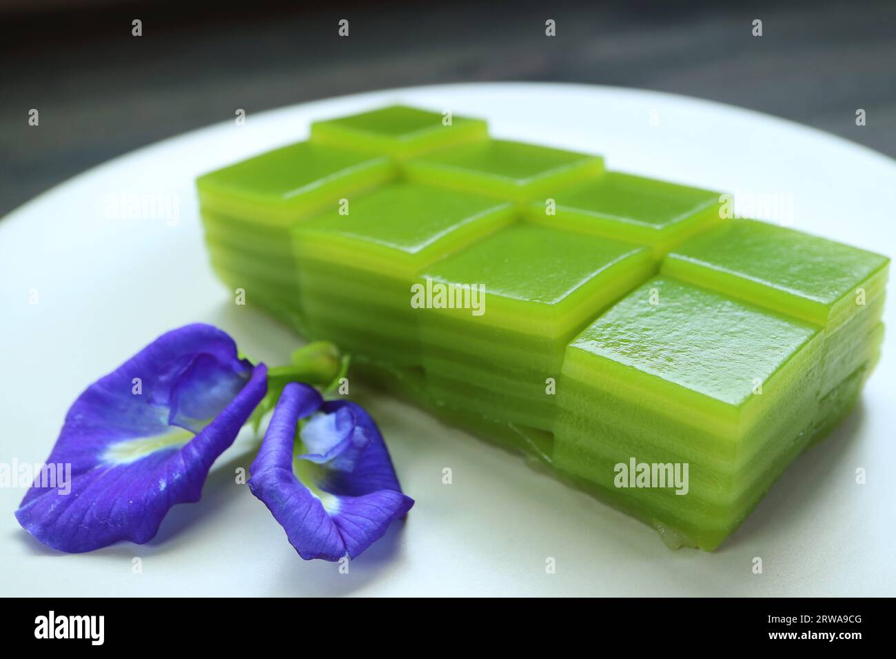 Plate of Thai Layered Cakes (Khanom Chan), Thai Dessert Made of Flour ...
