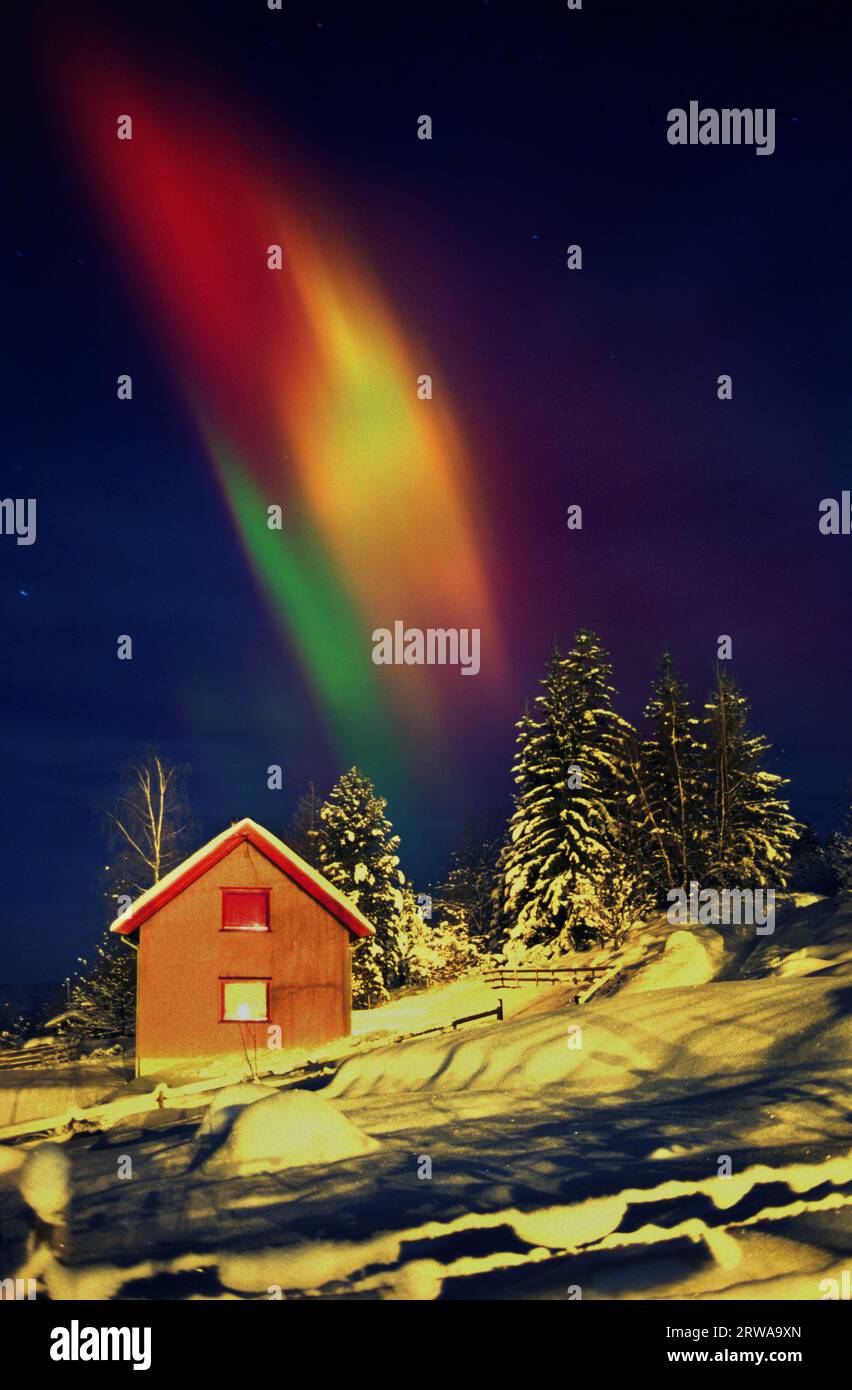 Aurora borealis (rare color combination Stock Photo - Alamy
