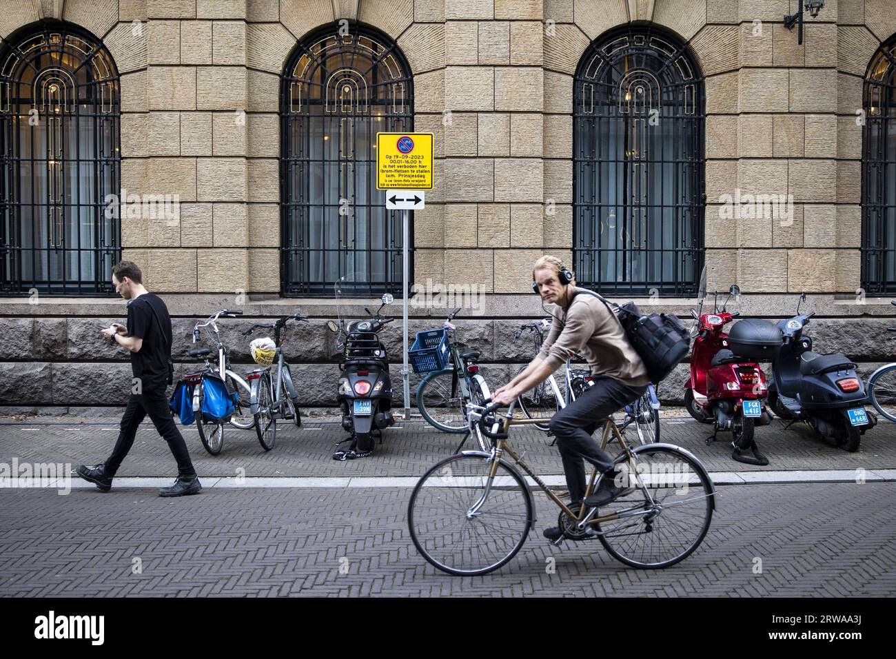 THE HAGUE - Signs on the route where a towing scheme is in force for ...