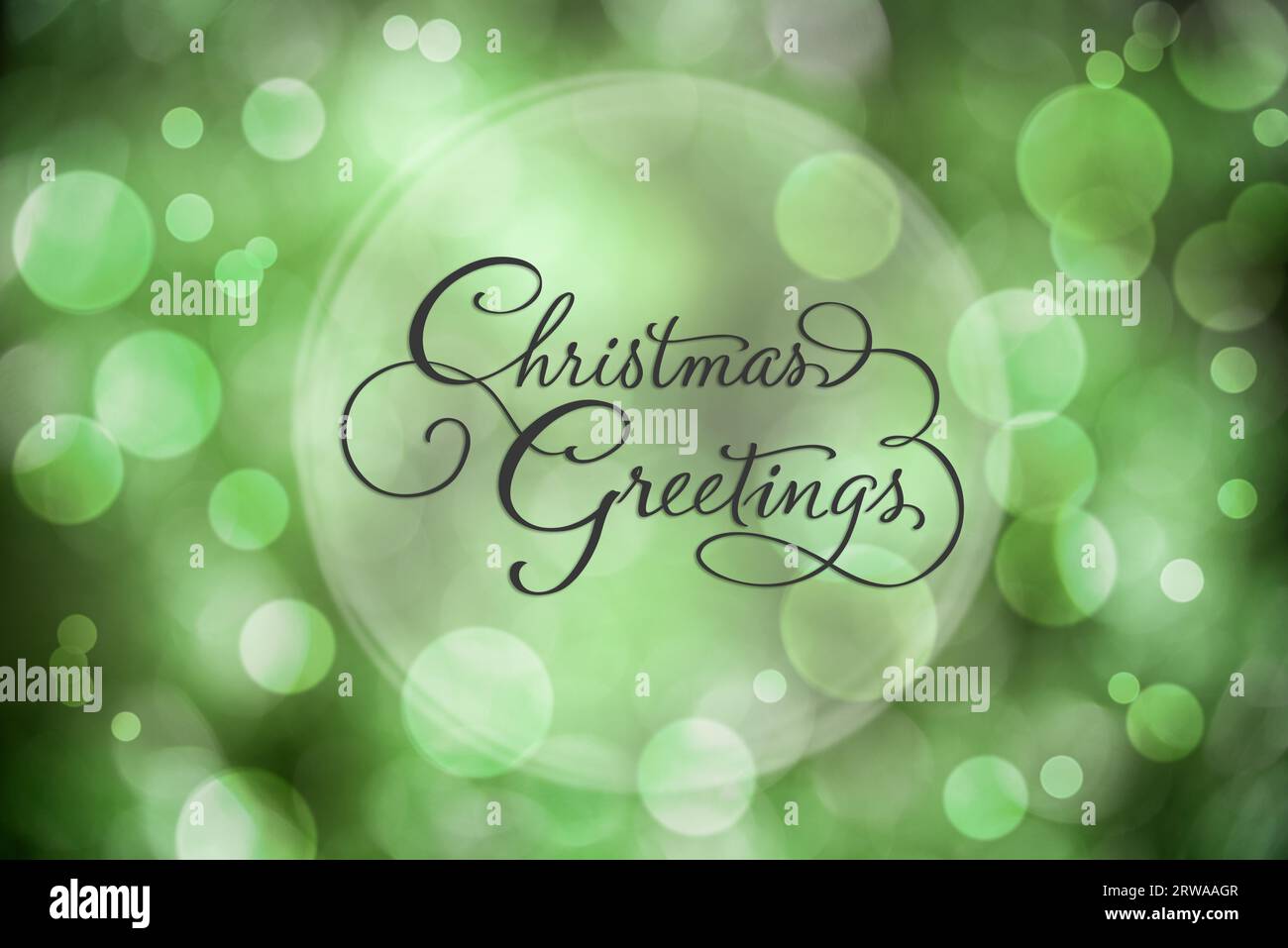 Green Shiny Christmas Background With Text Christmas Greetings Stock ...