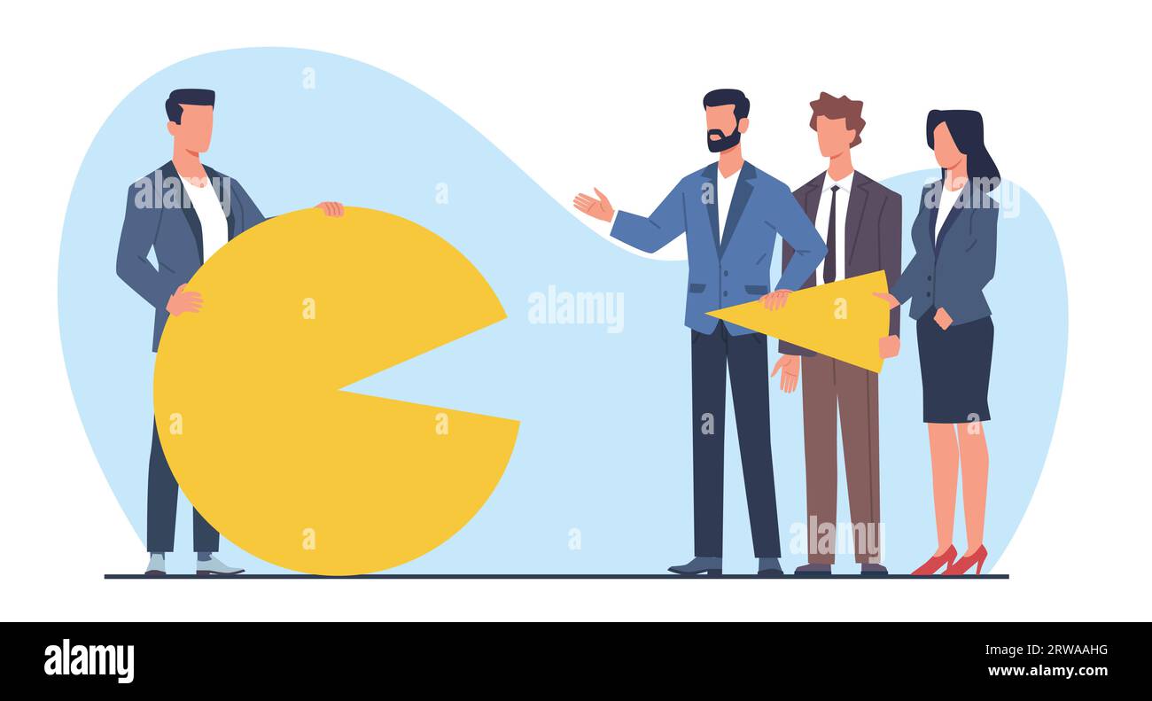 Business gaining larger market share, businessman holds most of chart ...