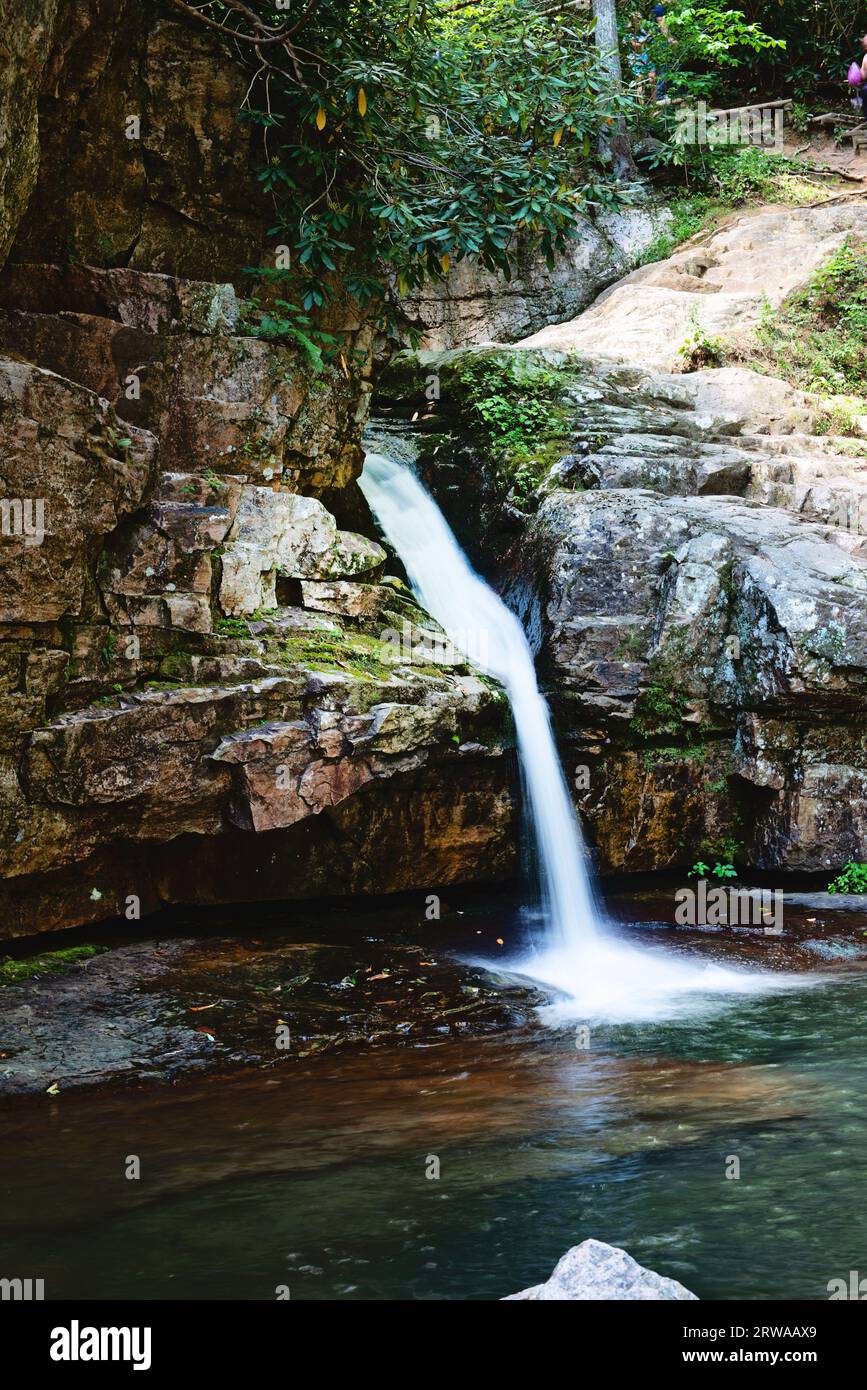 Beautiful waterfall at the Blue Hole in Tennessee Stock Photo - Alamy