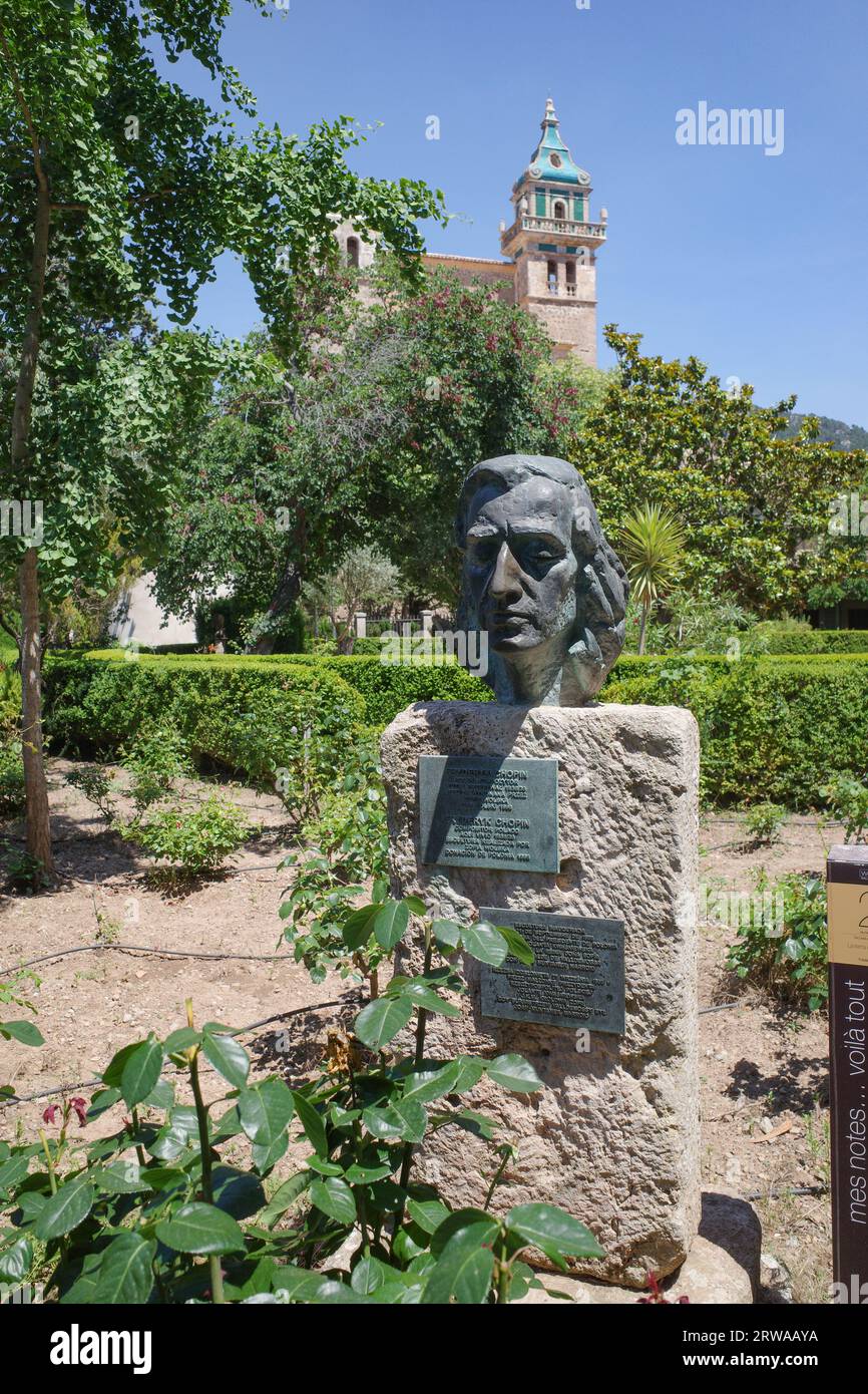 Mallorca, Spain - 18 June, 2023: Bust of composer Frederic Chopin in ...