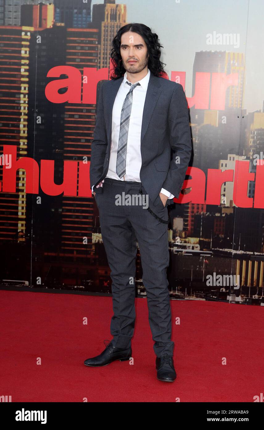 Russell Brand attends the European premiere of 'Arthur' at Cineworld 02 ...