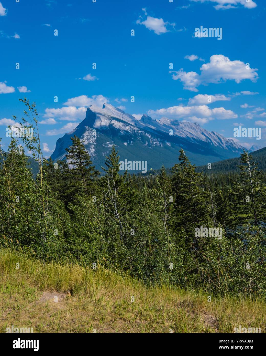 Banff bow river mount rundle hi-res stock photography and images - Alamy