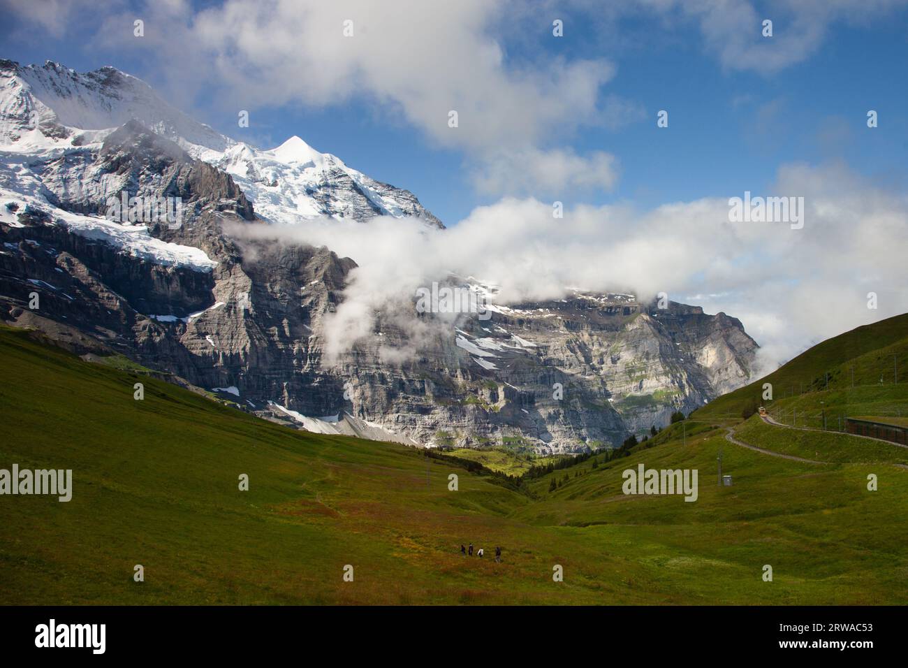 Taking the train ride up to Jungfraujoch, the top of Europe Stock Photo ...