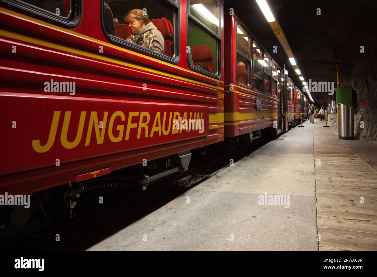 Taking the train ride up to Jungfraujoch, the top of Europe Stock Photo ...