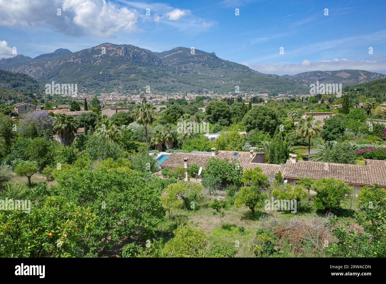Soller, Spain - 12 June 2023: Views of the Soller valley from the GR221 ...