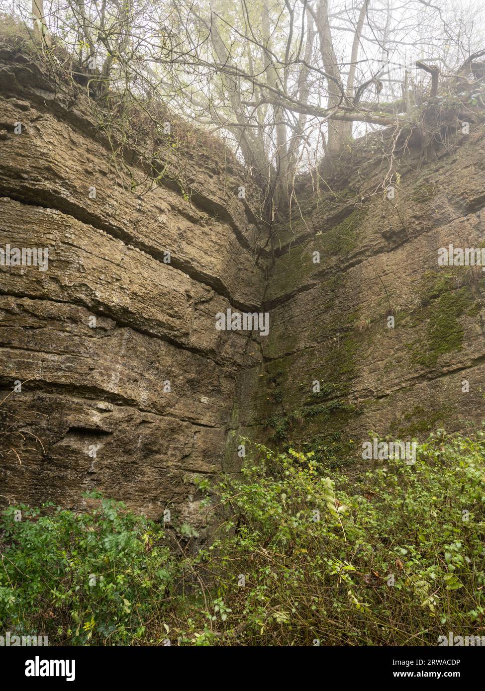 An old and abandoned quarry on View Edge above Craven Arms, Shropshire ...