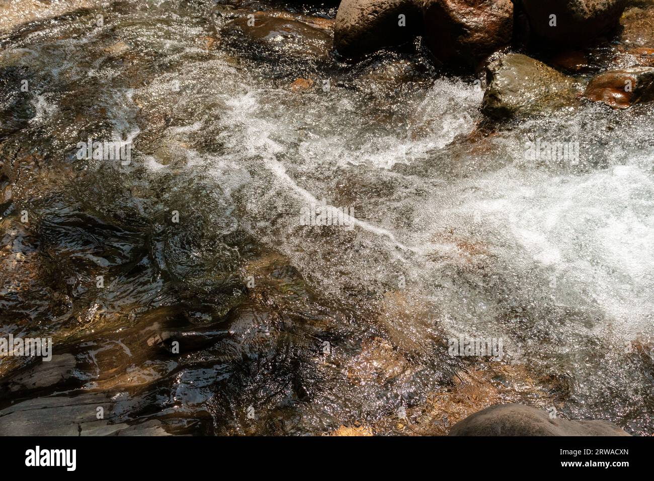 Water flowing over rocks in a stream. After some edits Stock Photo - Alamy