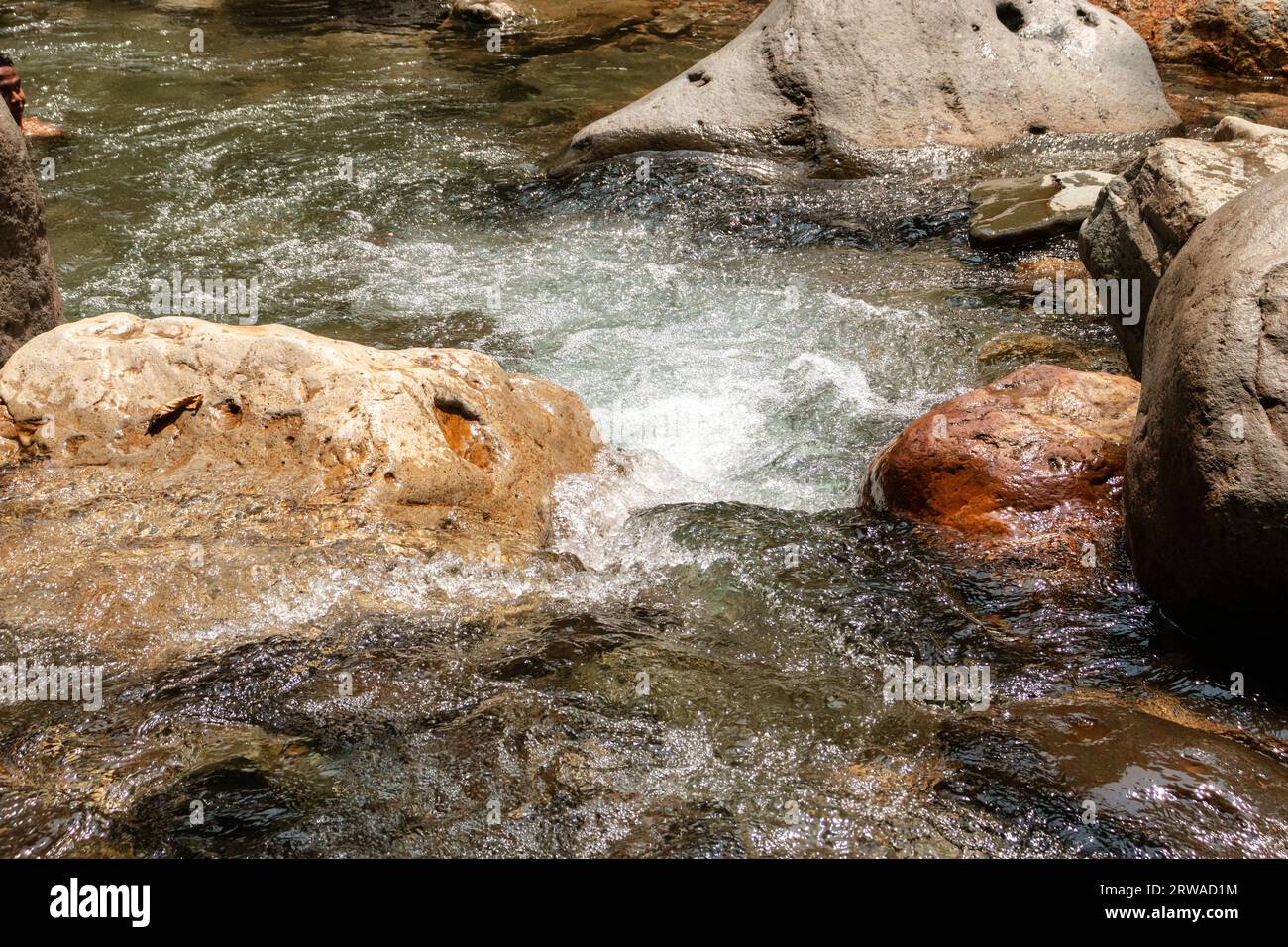 Water flowing over rocks in a stream. After some edits Stock Photo - Alamy