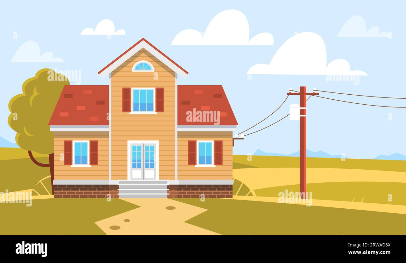House electricity pylons Stock Vector Images - Alamy