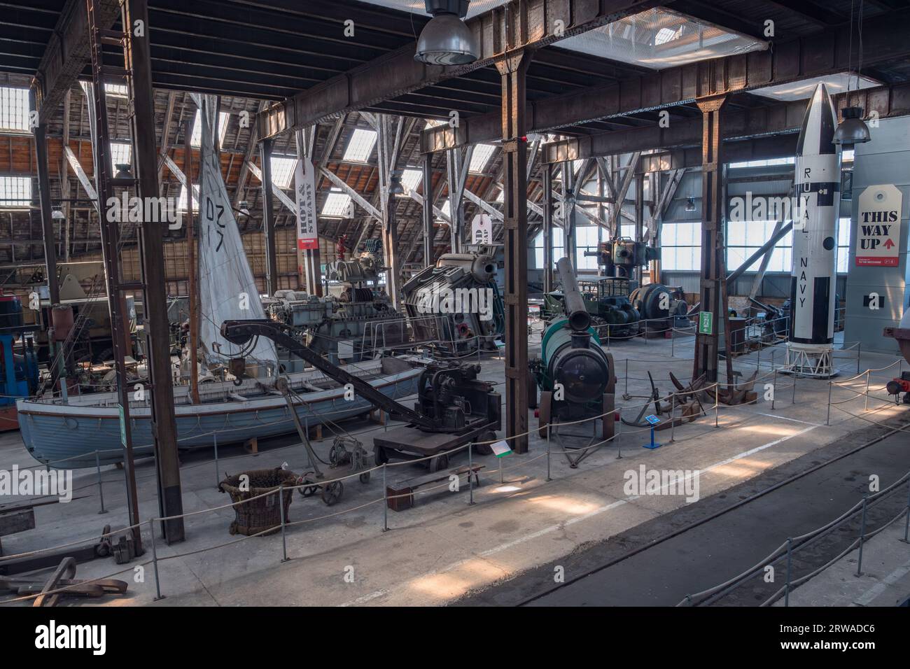 General view inside the Big Space, Historic Dockyard Chatham, Kent, UK ...